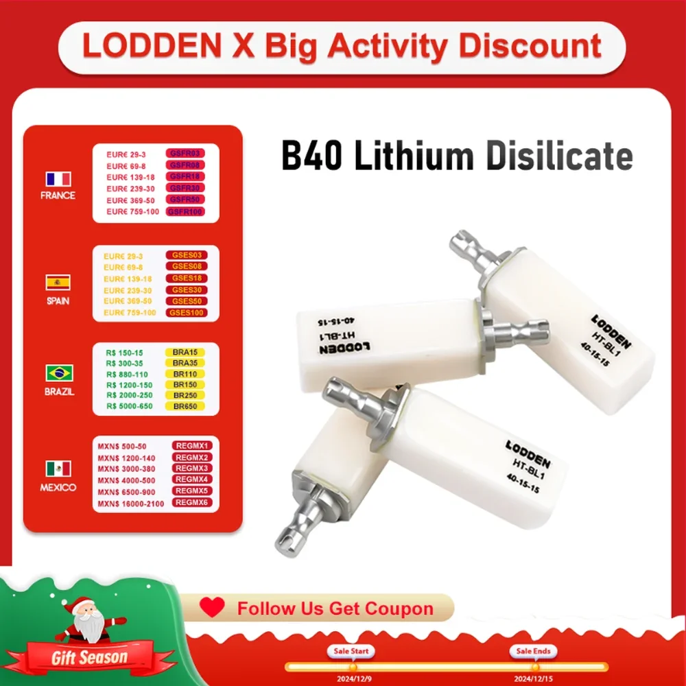 4PCS-CAD-CAM-Dental-Lithium-Glass-Ceramic-Block-B40-Li-Disilicate-Glass ...