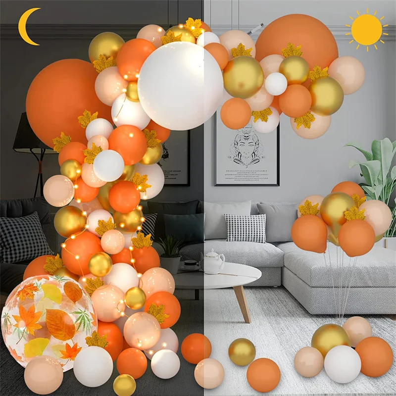 Orange Balloon With String