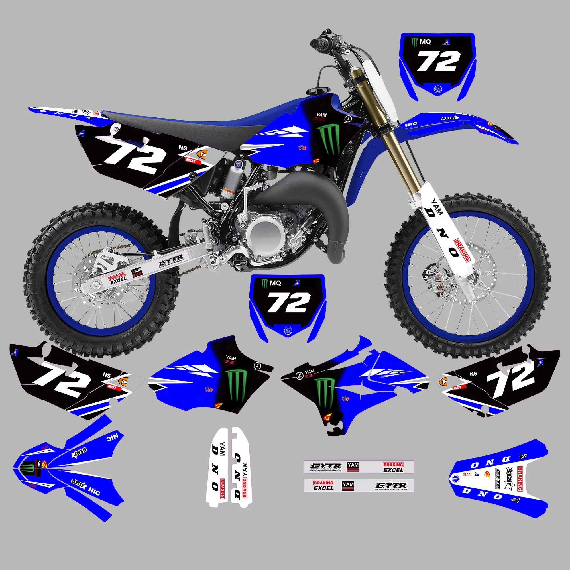Graphic Kit for YAMAHA 2015 2016 2017 2018 2019 YZ85 2 150 200 250 300 ...