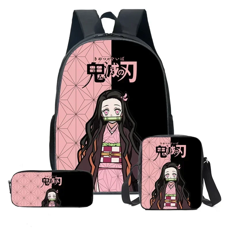 3Pcs-Kamado-Nezuko-Demon-Slayer-Backpacks-Set-for-Girls-Anime-School ...