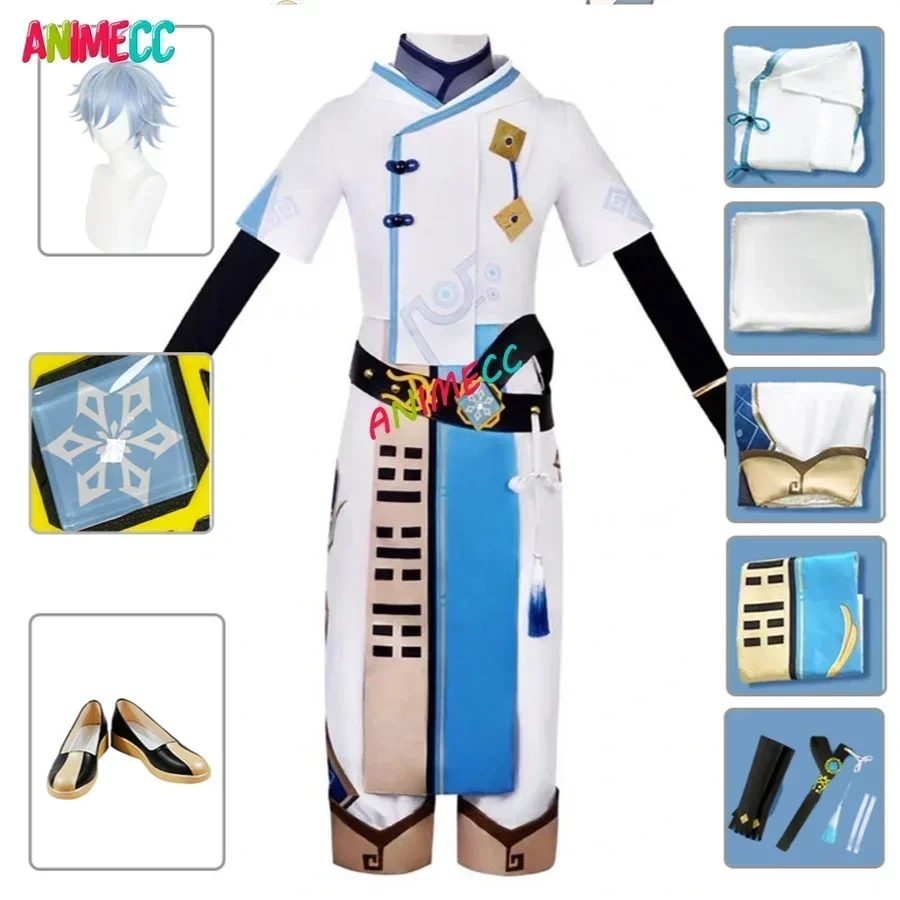 ANIMECC in Stock Chongyun Genshin Impact Cosplay Costume Wig Uniform ...