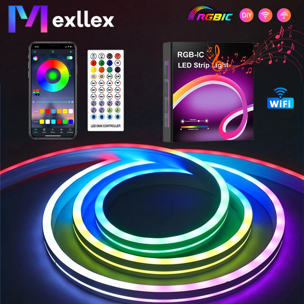 Mexllex-Tuya-Smart-LED-Neon-Light-RGBIC-Dreamcolor-WS2811-Waterproof ...
