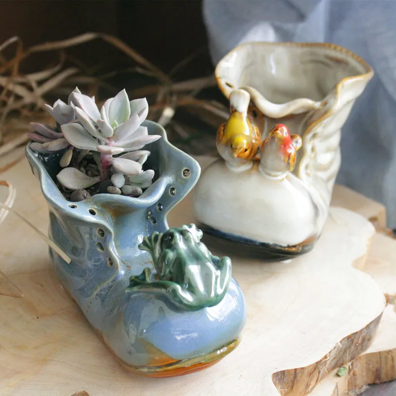 Martin Boots Flower Pots Western Style Succulents Flower Pots Ceramic ...