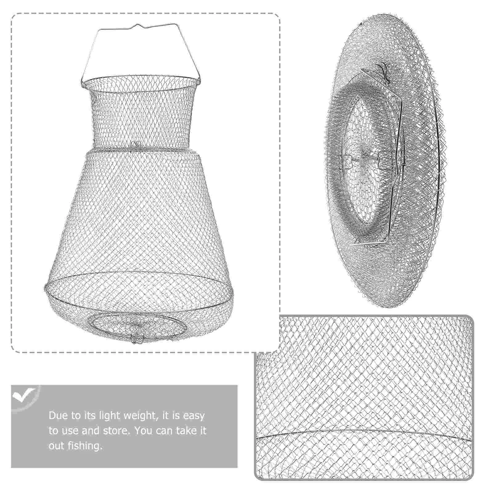 Stainless-Steel-Fish-Guard-Metal-Wire-Retractable-Fish-Basket-Crab ...