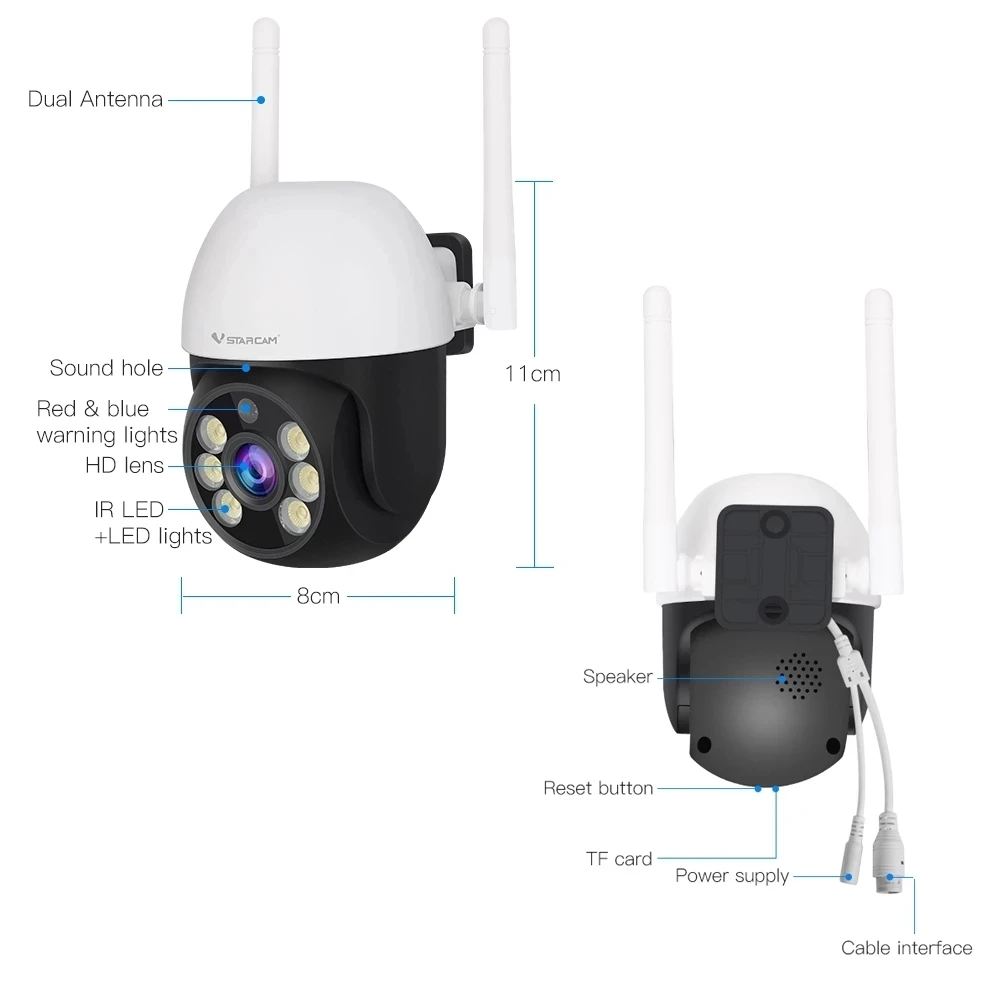 SZSINOCAM SN-HSP-HT01 WiFi Camera Dual Antenna Night Vision, 48% OFF