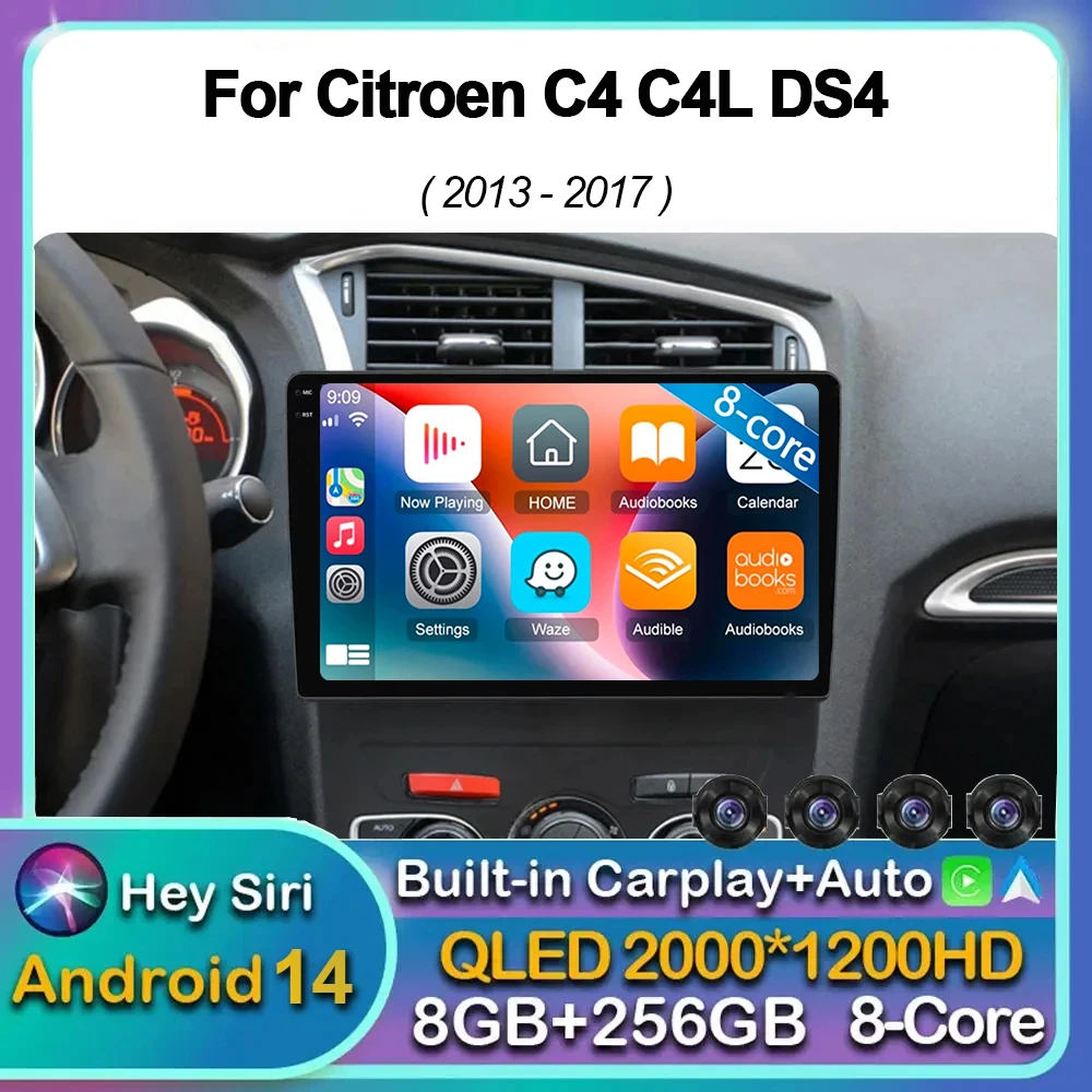 Android-14-Carplay-Auto-Car-Radio-For-Citroen-C4-C4L-DS4-2013-2014-2015 ...