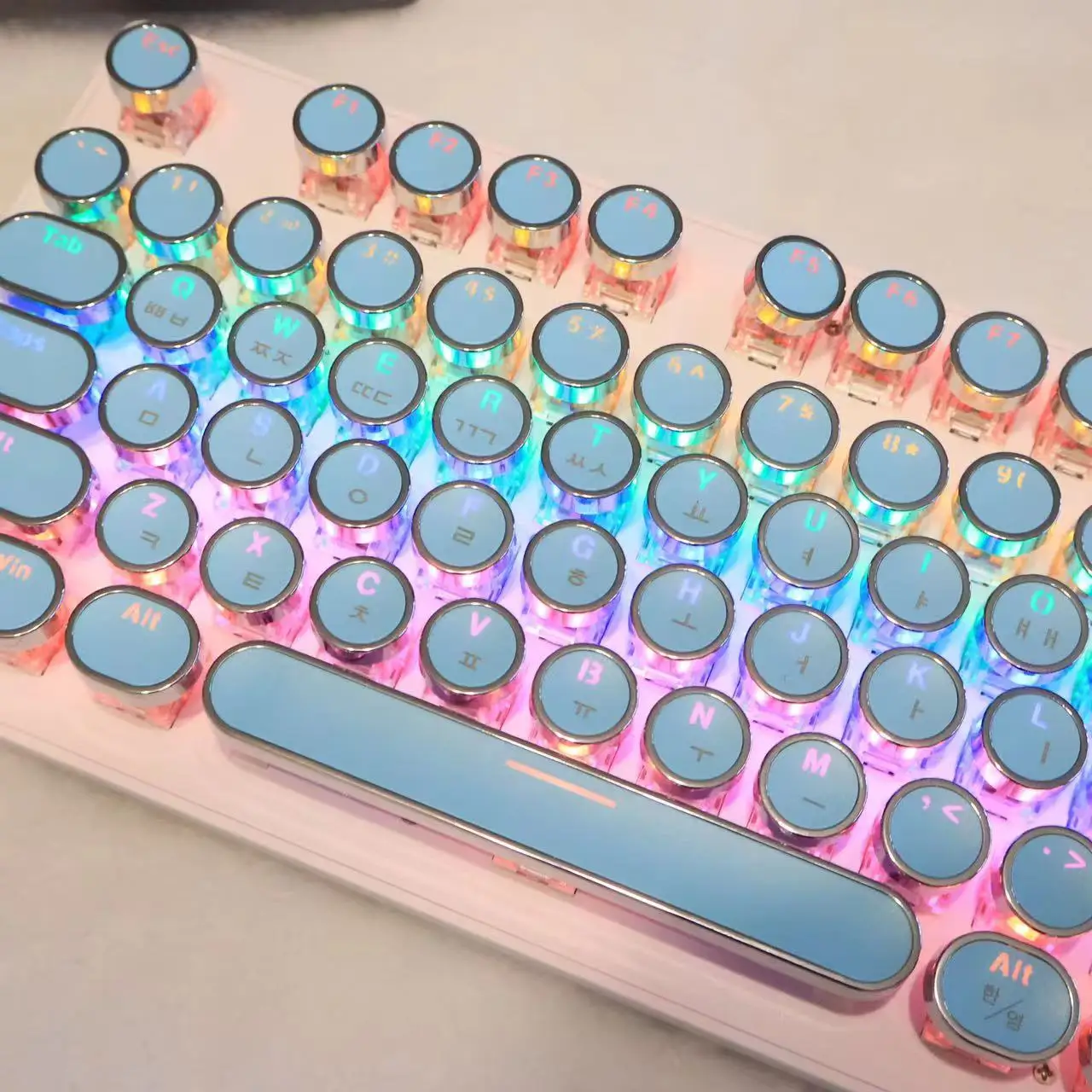 Korean Keycaps Hangul Low Profile 104 Key Universal Round Key Cap PBT ...