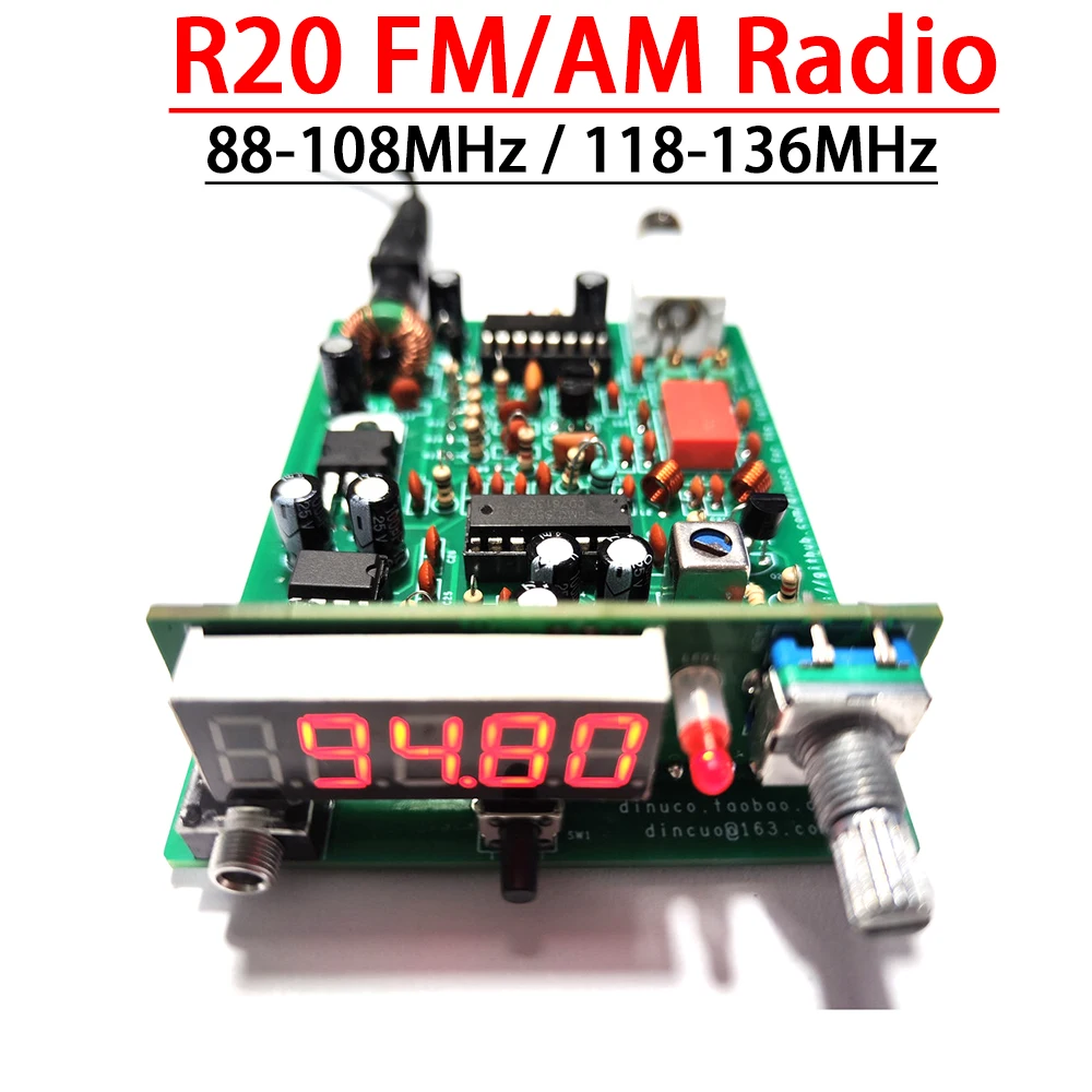 R20-FM-AM-Radio-Receiver-FM-Broadcast-Aviation-Band-PLL-Receive-KitS ...
