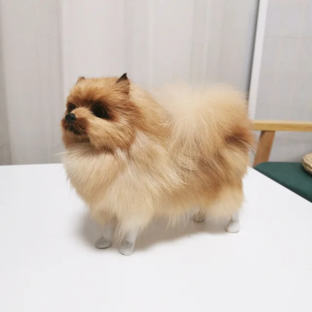 Realistic Pomeranian Simulation Toy Dog Puppy Lifelike Companion Toy ...