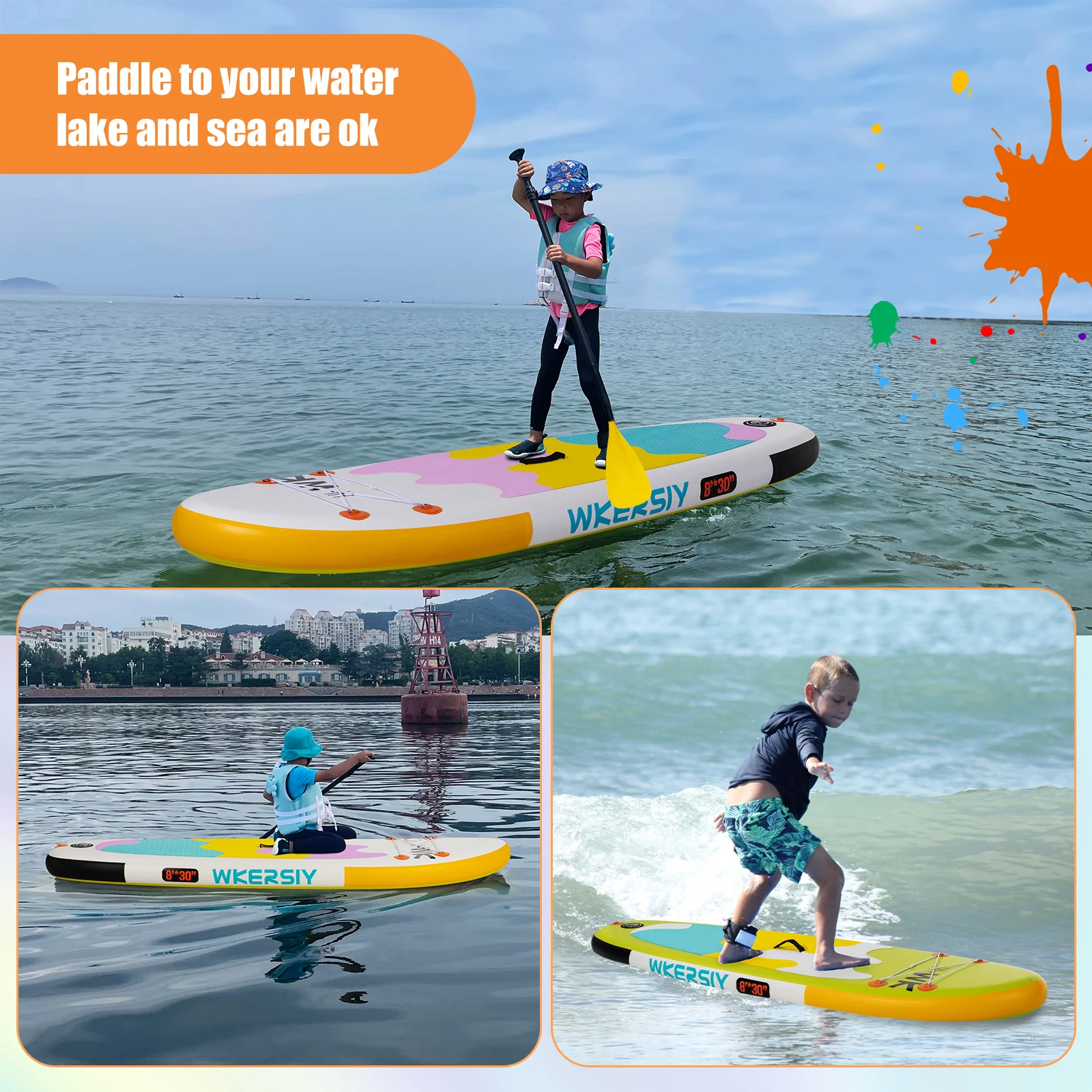 Inflatable-Stand-Up-Paddle-Board-for-Kids-8-x30-x6-Inflatable-S-UP ...