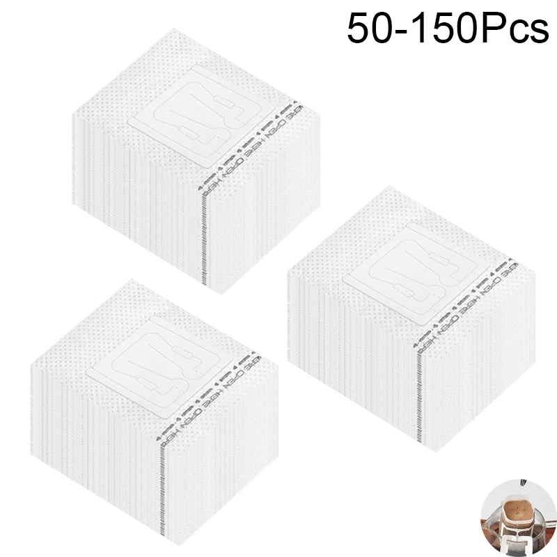 50-100Pcs-Pack-Drip-Coffee-Filter-Paper-Bag-Portable-Hanging-Ear-Style ...