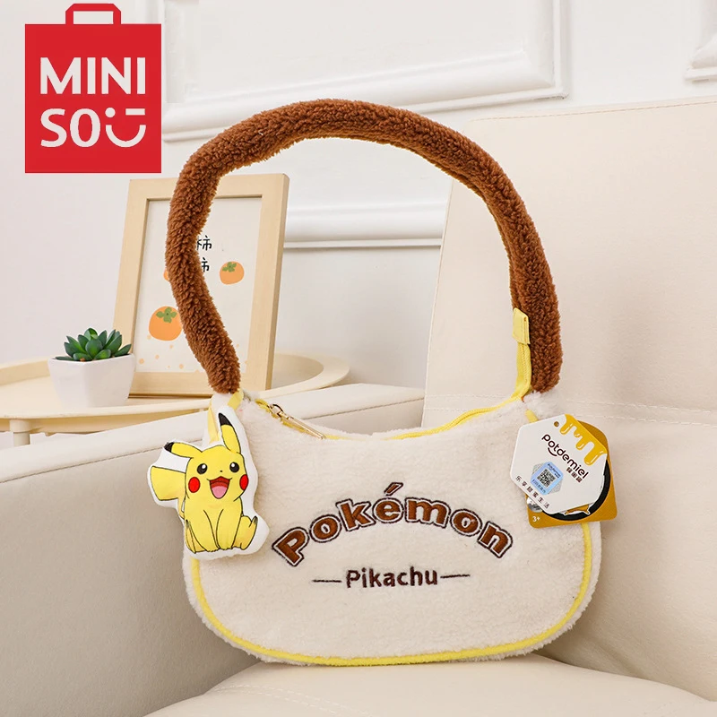 MINISO-Pikachu-Handbag-Plush-Crossbody-Bag-Underarm-Bag-Cartoon-Cute ...
