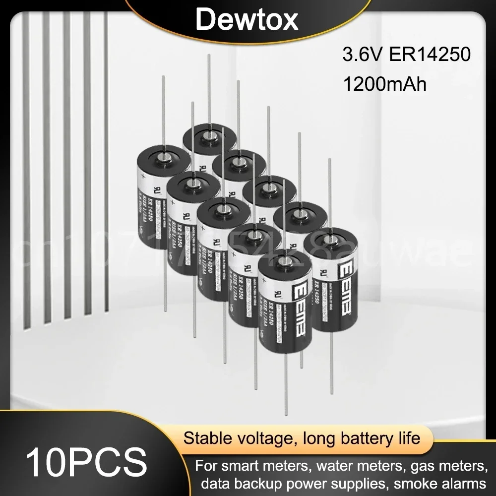 10PCS-ER14250-3-6V-1-2-AA-Battery-with-AX-Pin-Lithium-Battery-14250 ...