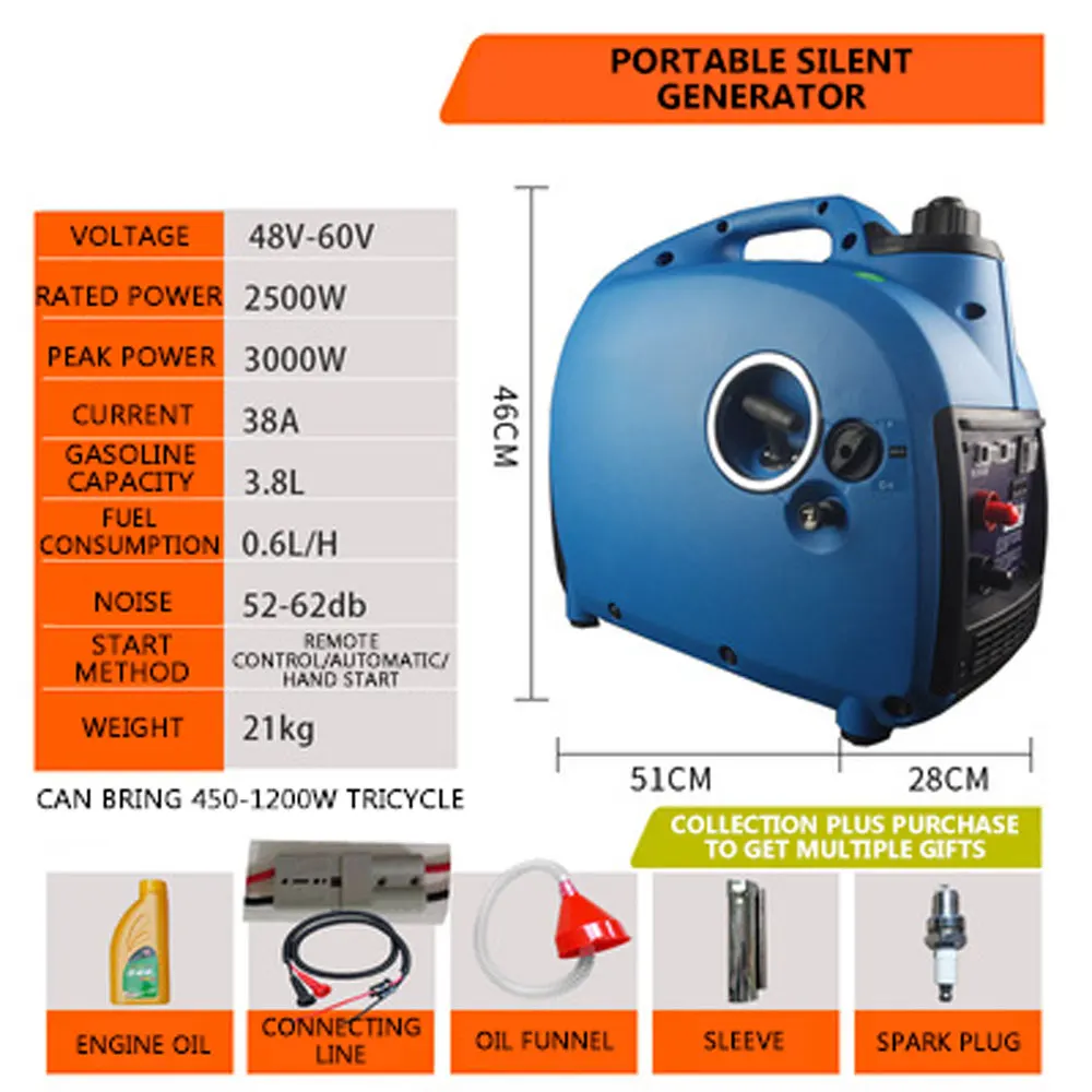 3kw Portable Electric Vehicle Generator Remote And, 06/21/2024