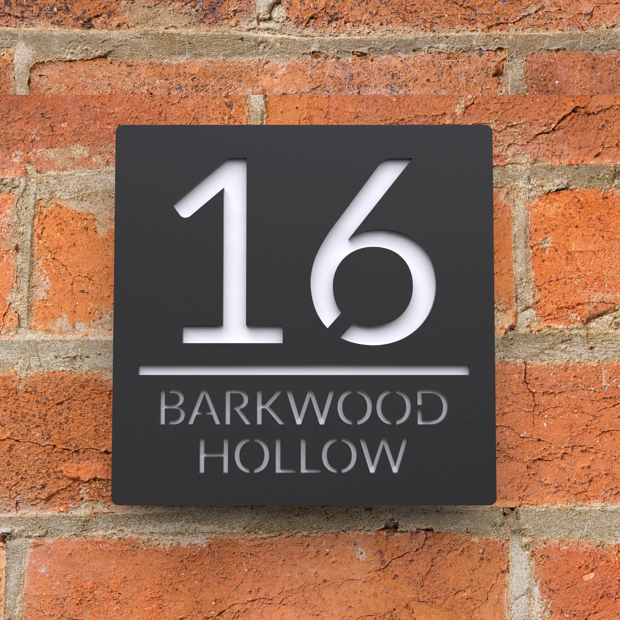 Personalized Custom Acrylic Black & White House Numbers Sign Door ...