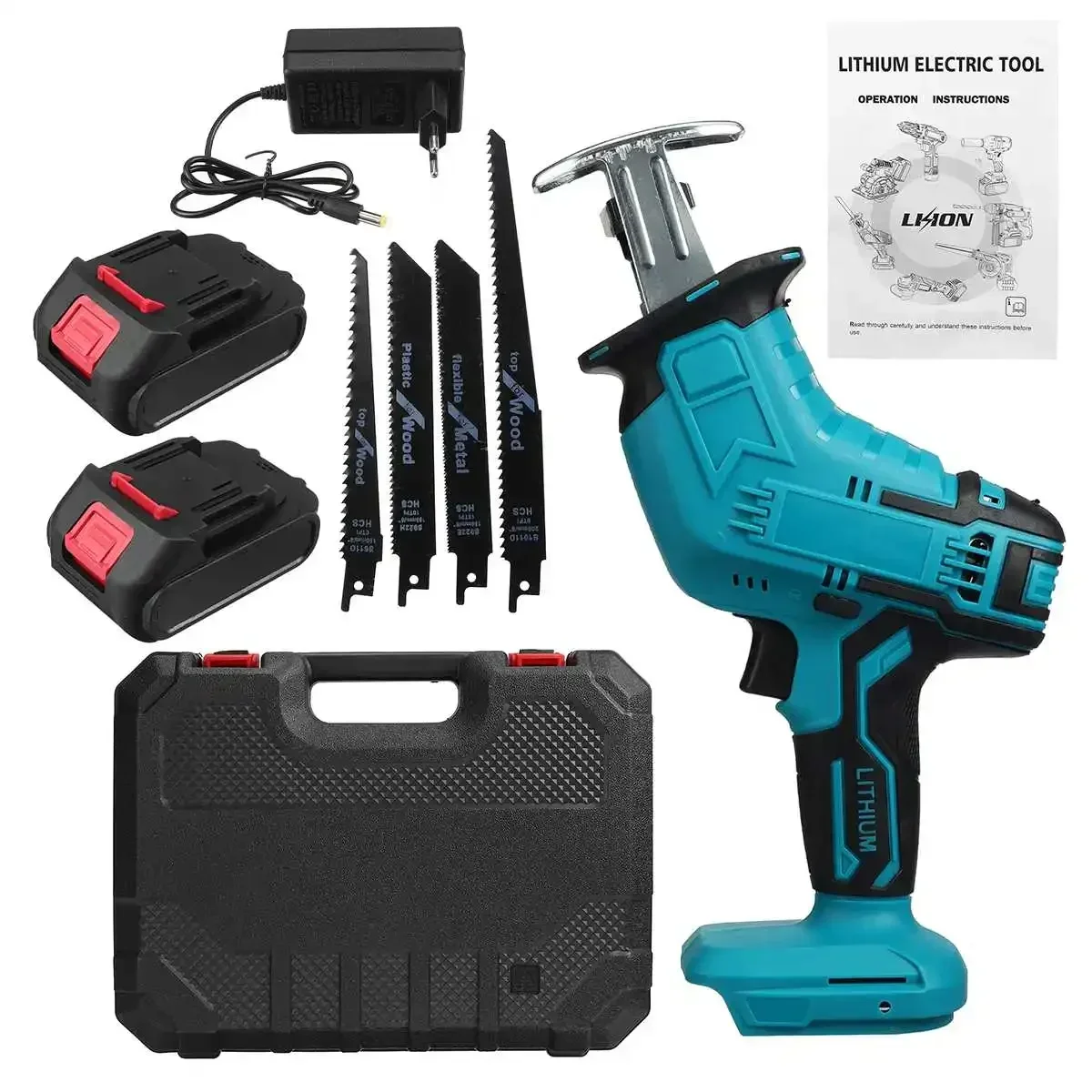 21V-Cordless-Electric-Reciprocating-Saw-Quick-Change-Blade-Rechargeable ...