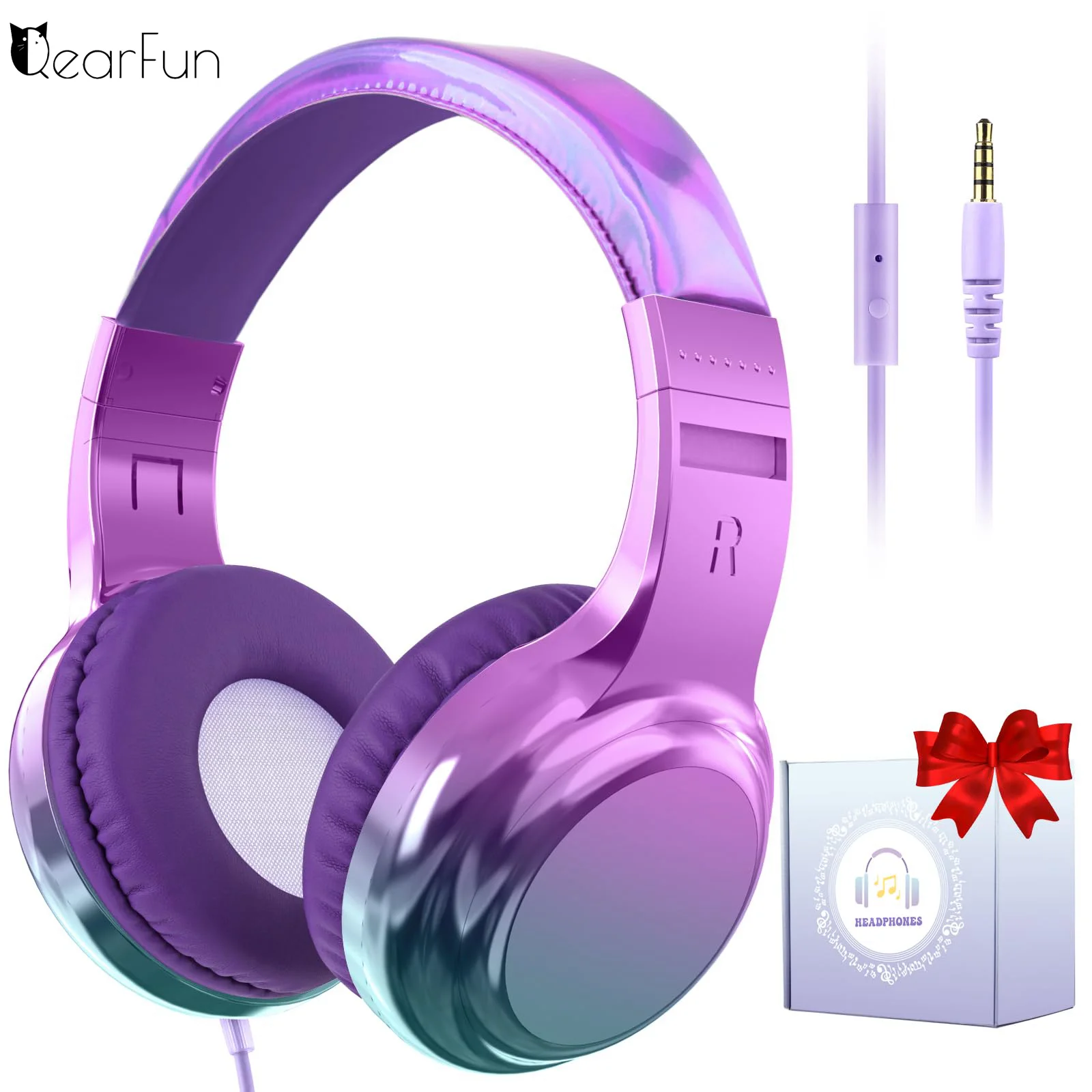 Auriculares-con-cable-para-ni-os-aud-fonos-est-reo-ajustables-con-micr ...