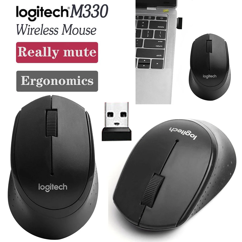 New-Original-Logitech-M330-Mouse-2-4G-1000DPI-Wireless-Mouse-Silent ...