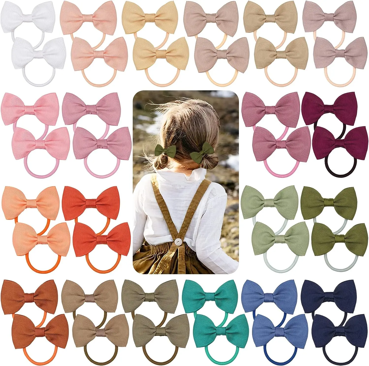 10-20-40pcs-2-75-Boutique-Hair-Bows-Tie-Baby-Girls-Kids-Children-Rubber ...