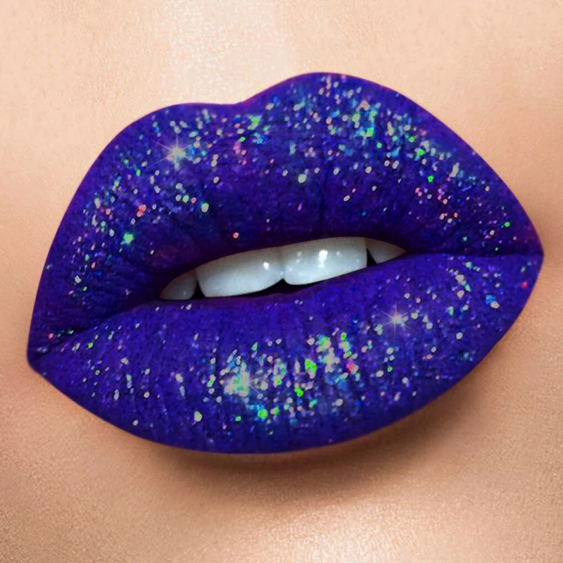 Blue Glitter Lips