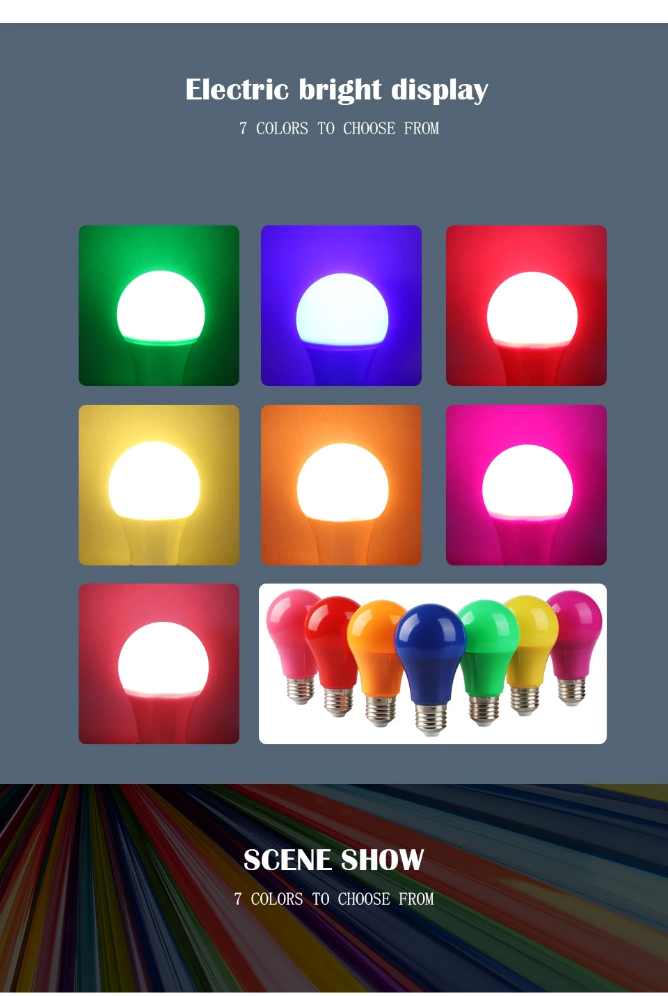 Gatetop RGB LED лампа E27/B22 8Вт | AliExpress