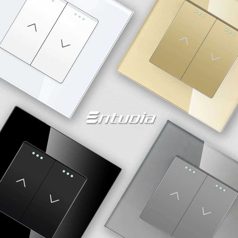 ENTUOIA Normal Curtain Push Button Switch EU Glass Frame Motorized ...