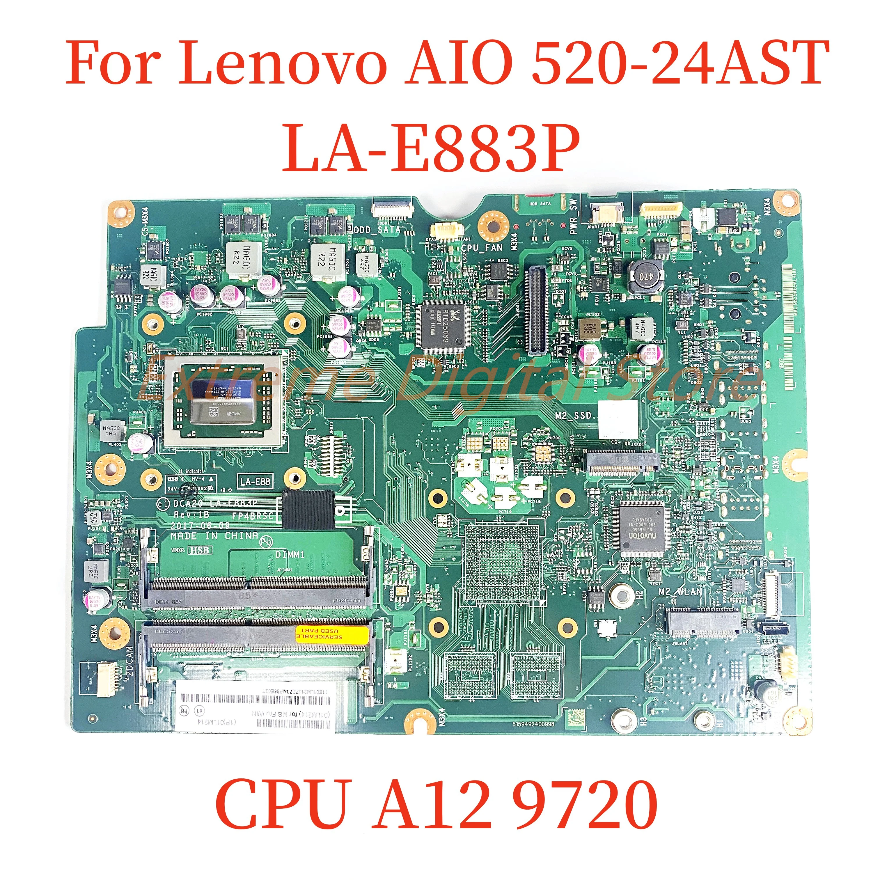 Placa base para portátil Lenovo AIO 520-24AST, LA-E883P A12 9720 CPU ...