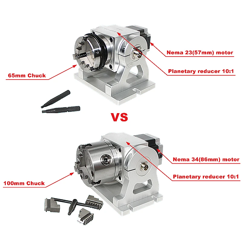 CNC-Planetary-Gear-4th-Rotary-Axis-65-100mm-Chuck-CNC-A-Axis-Speed ...