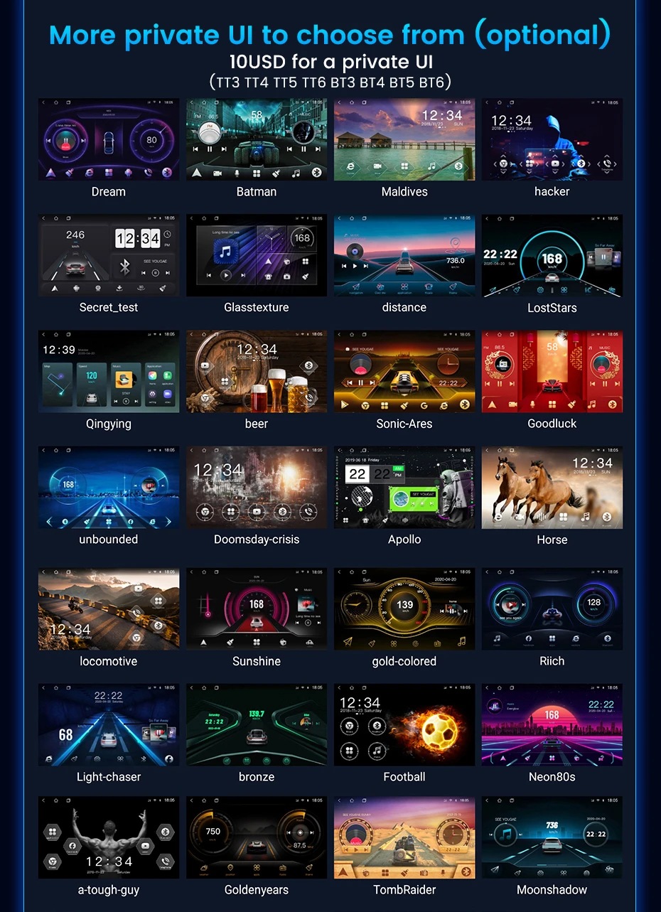 Tt3 Tt4 Tt5 Tt6 Bt3 Bt4 Bt5 Bt6 Optional Ui Only Can Use For Navifans Product - Additional Pay ...