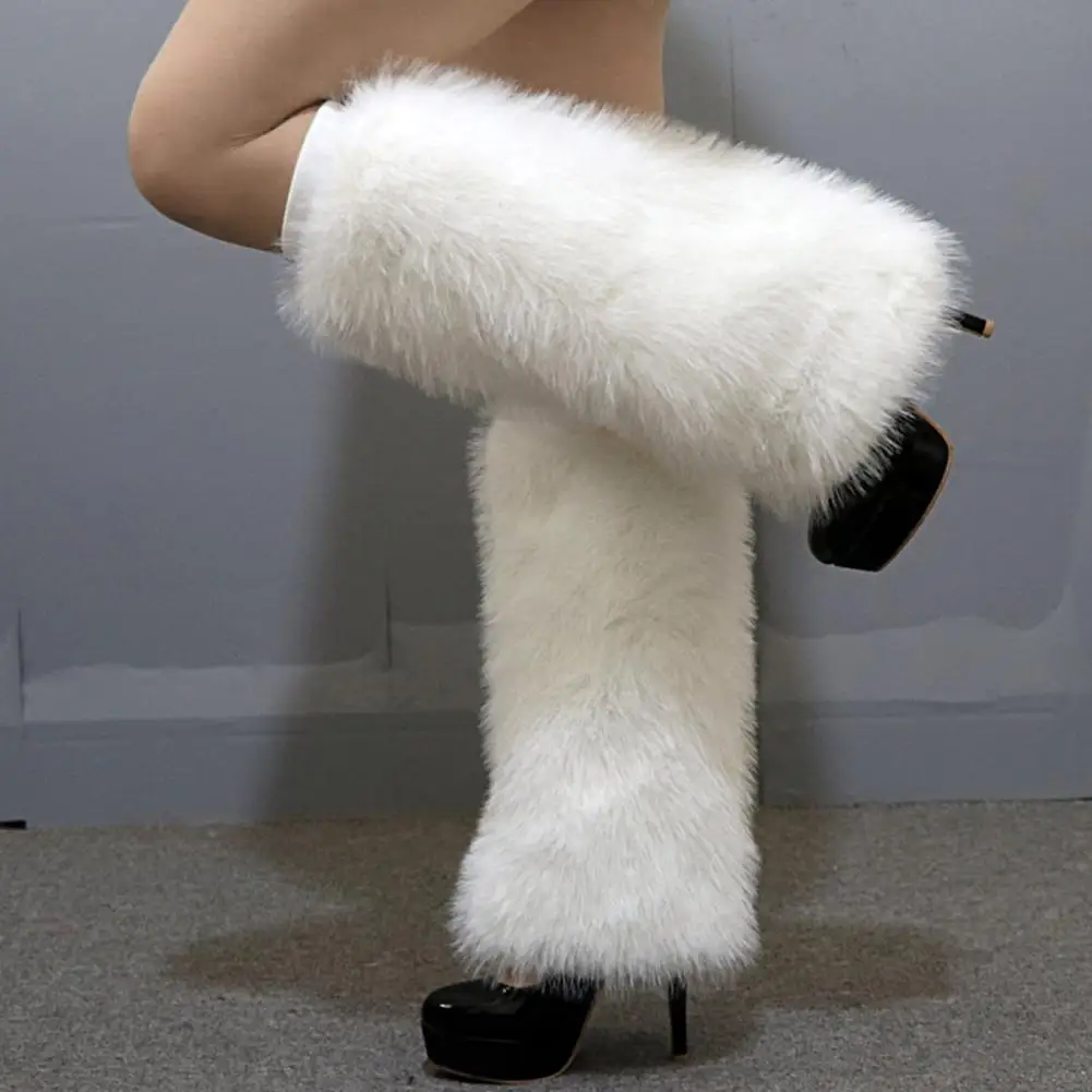 Jambi-res-japonaises-blanches-en-fausse-fourrure-couvre-bottes-d-hiver ...