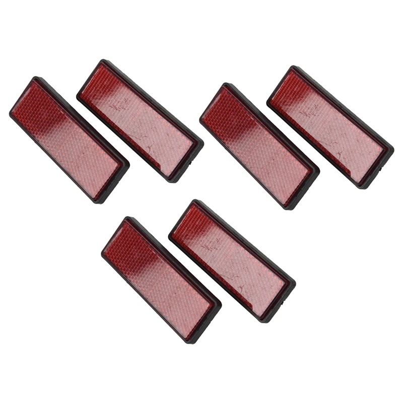 6X-Rectangle-Red-Reflectors-Universal-For-Motorcycles-ATV-Bikes-Dirt ...