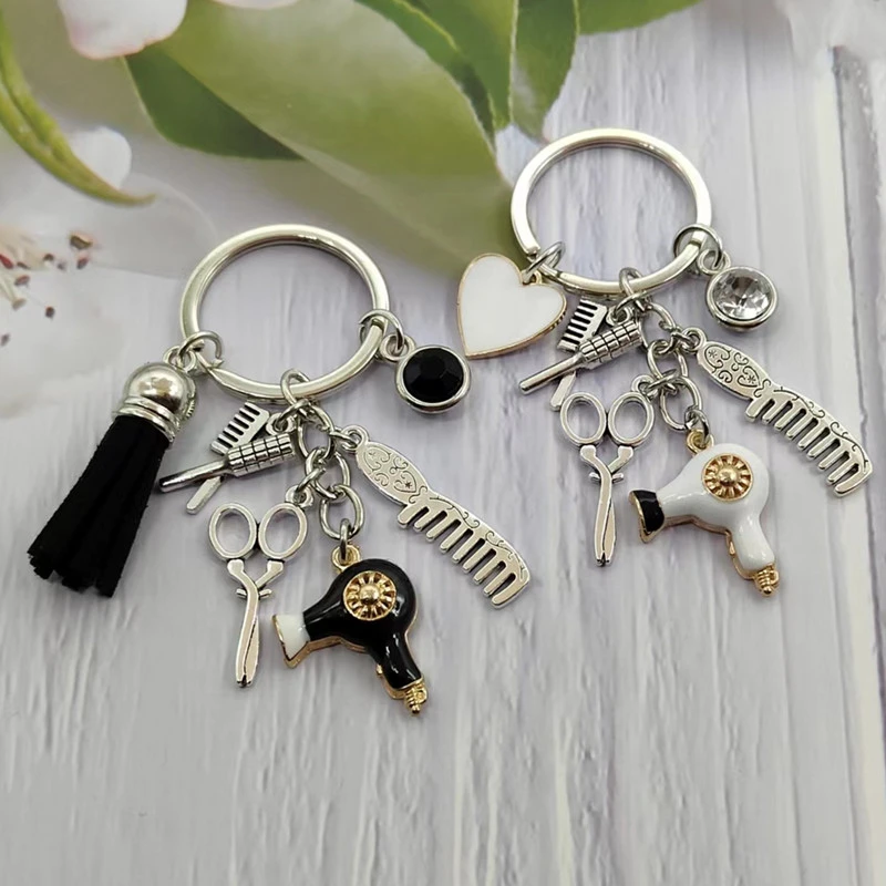 New fashion hairstyle gift charm tassel keychain retro jewelry mini ...