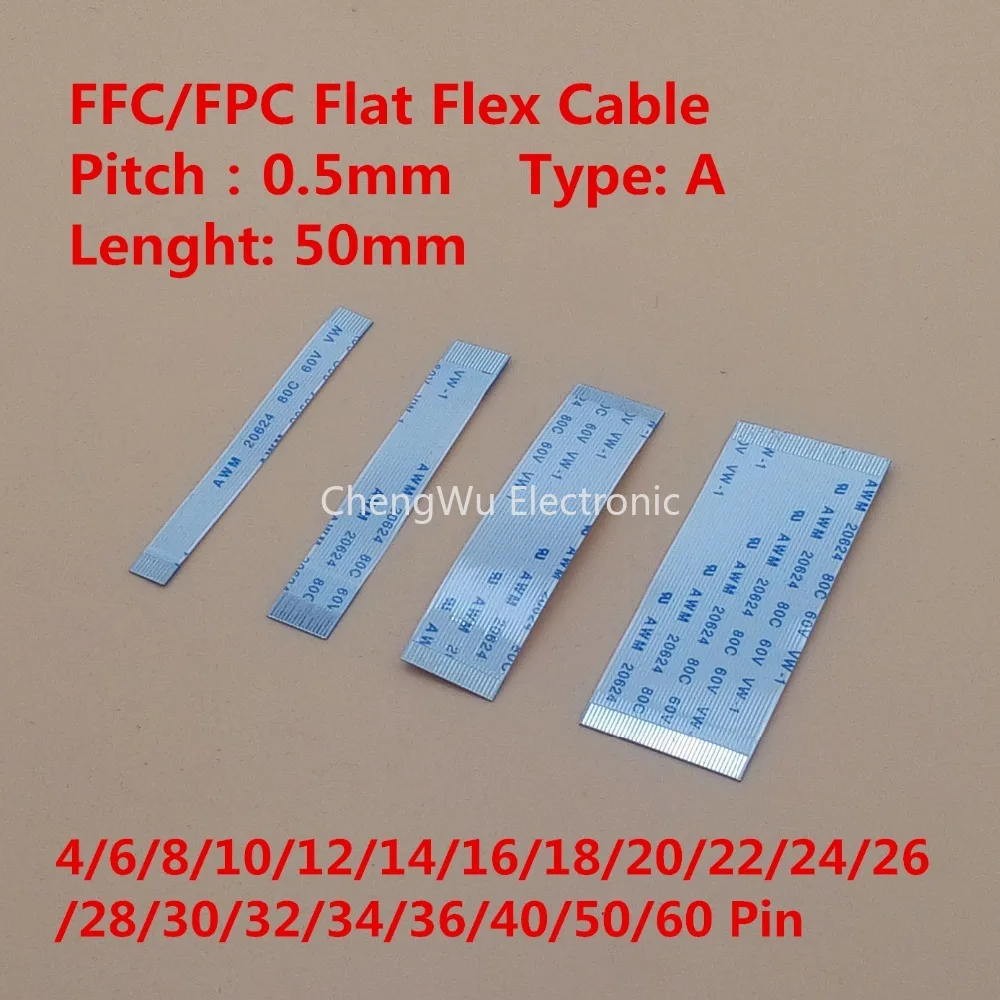 10PCS-FPC-Ribbon-Flexible-Flat-Cable-Pitch-0-5MM-50MM-A-Type-Same-Side ...