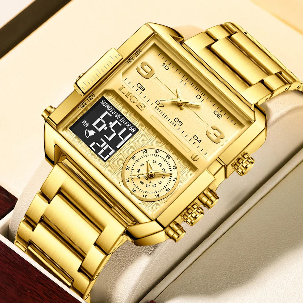 LIGE-Top-Brand-Luxury-Fashion-Men-Watches-Gold-Steel-Sport-Square ...