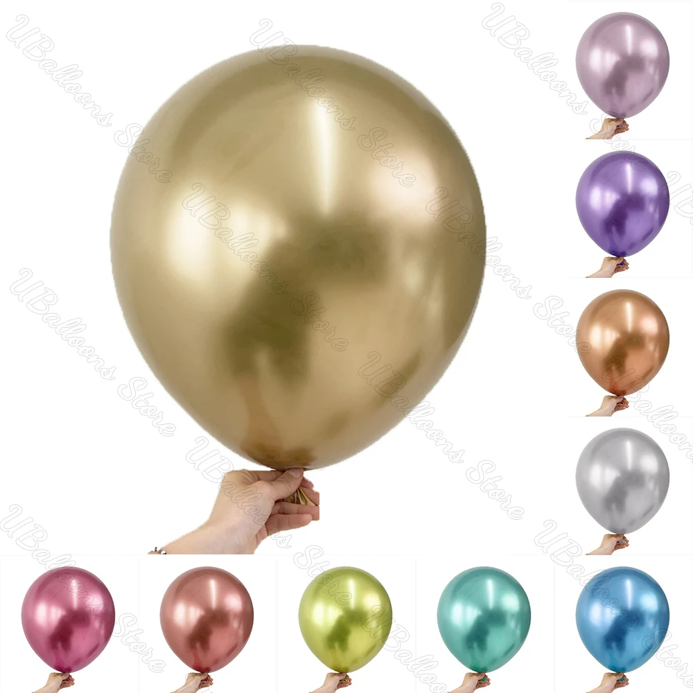 36/18inch Chrome Gold Metal Balloon Metallic Gold Silver Rose Gold ...