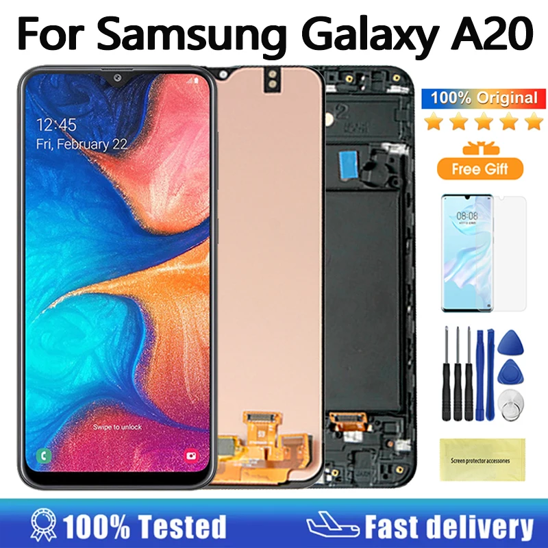 Super-AMOLED-Display-For-Samsung-Galaxy-A20-LCD-Display-Touch-Screen ...