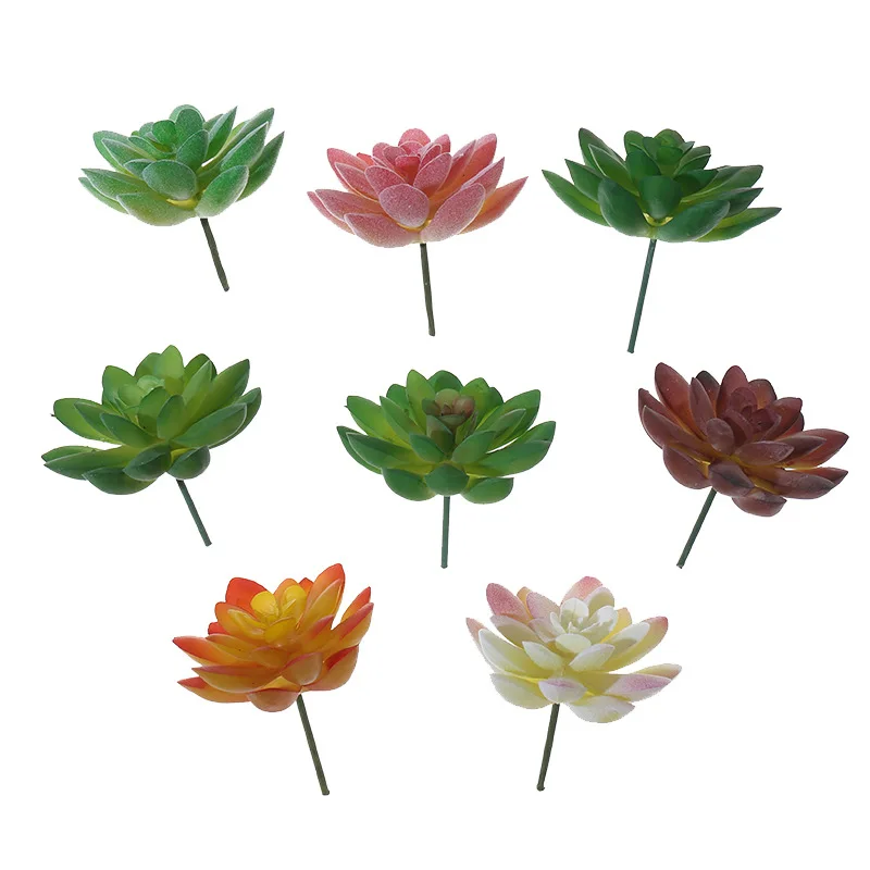 7X9cm-PVC-Artificial-Succulents-Plants-Small-Plastic-Flower-Head-for ...