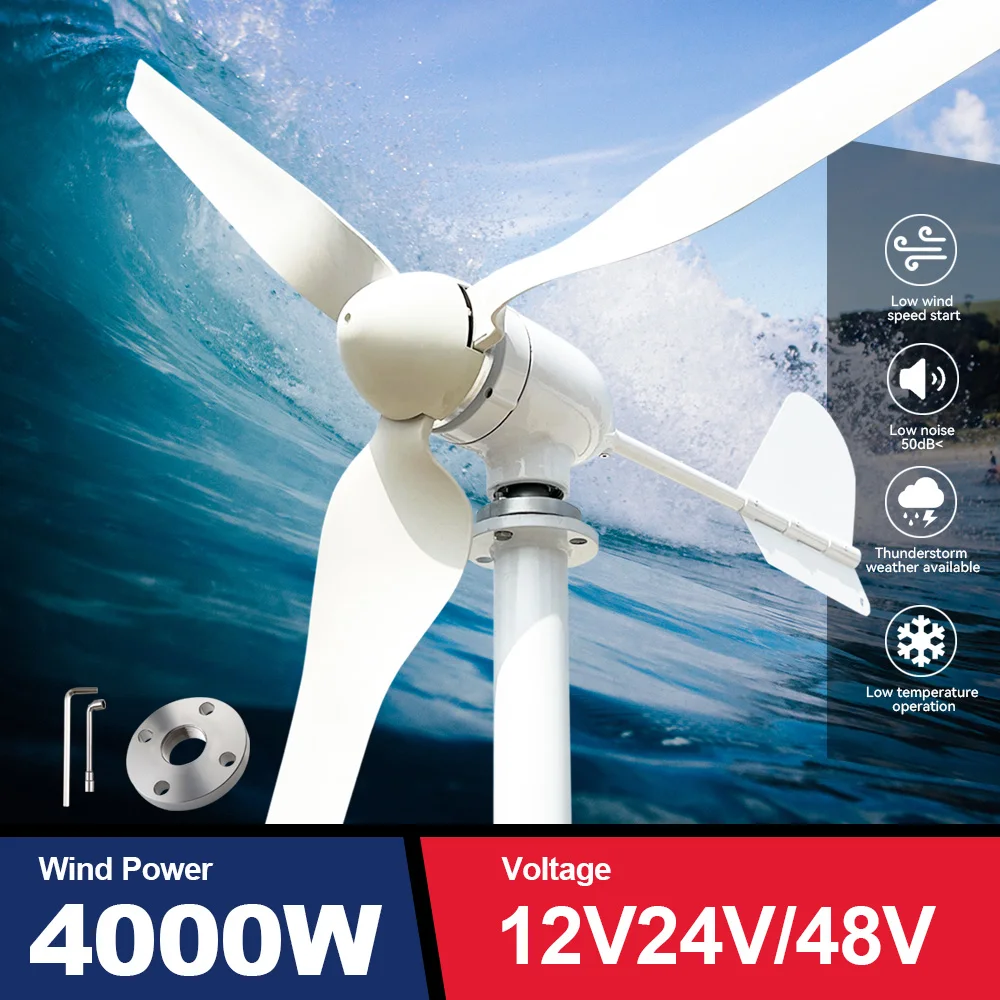 4KW-Windmills-Wind-Generator-Turbine-Power-4000w-3-Blades-12v-24v-48v ...