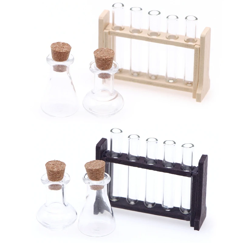 1Set-1-12-Dollhouse-Miniature-Test-Tube-Measuring-Cup-with-Rack ...