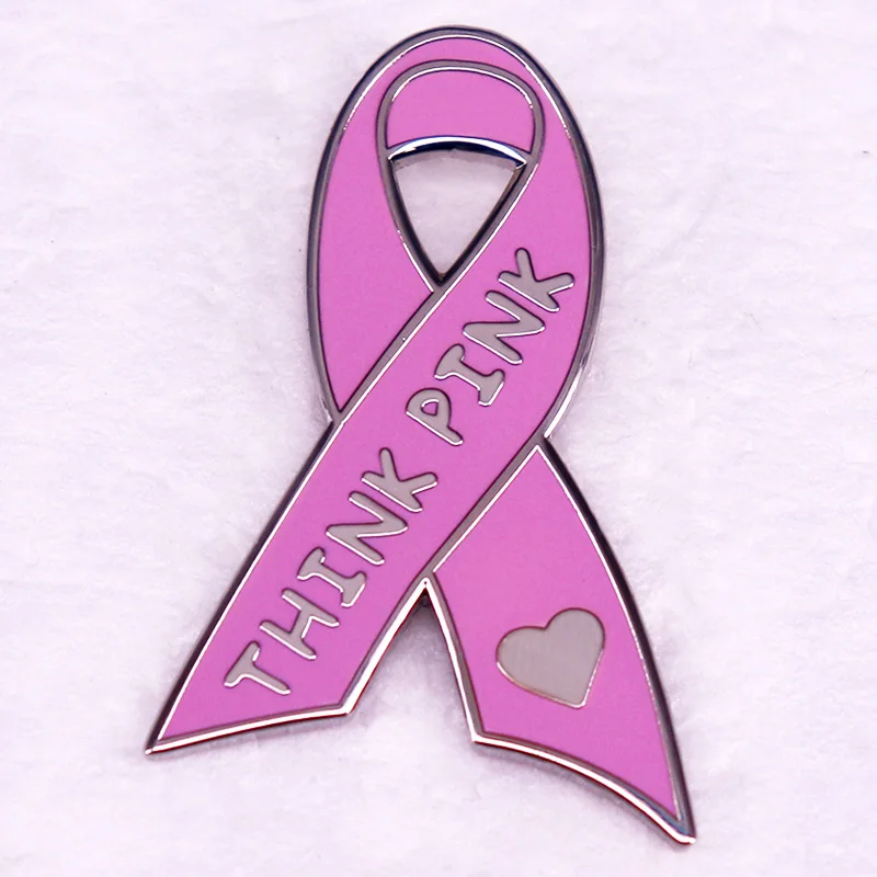 Breast-Cancer-Awareness-Think-Pink-Ribbon-Brooch-Hard-Enamel-Pin-Badge ...
