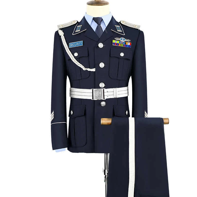 Prussian Style Deep Blue Color Security Uniform Airport Hotel Property ...