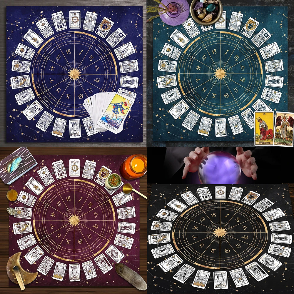 Tarot Tablecloth Divination | Tablecloth Tarot Reading | Tarot Zodiac ...