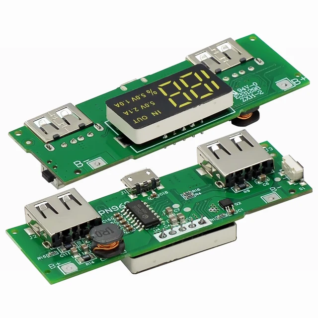 18650 lithium battery digital display charging module 5v2.4a 2A dual ...
