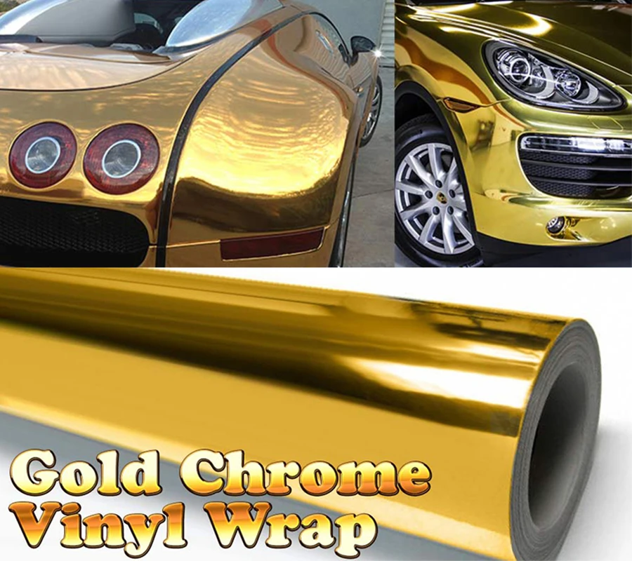 15-X-60-Gold-Golden-Chrome-Mirror-Wrap-Vinyl-Covering-Film-Sticker ...
