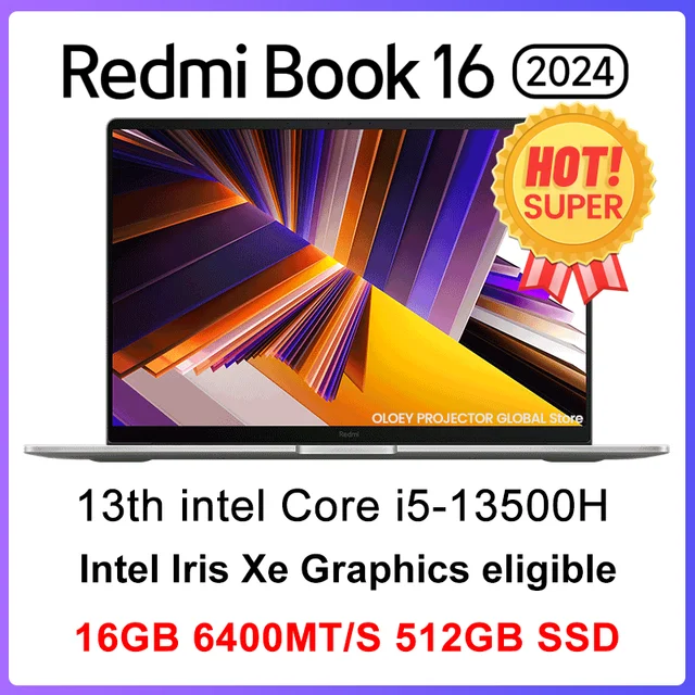 Xiaomi-redmibook laptop de 16 polegadas, intel i5-13500h, 16 go ram ...