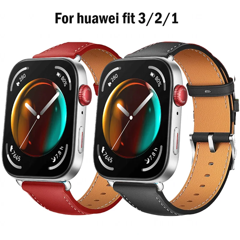 Genuine-Leather-Strap-For-Huawei-Watch-Fit-3-Smartwatch-Band ...