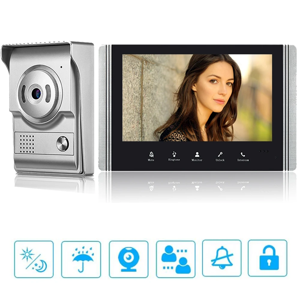 Timbre-intercomunicador-Visual-para-puerta-videoportero-con-cable-de-7 ...
