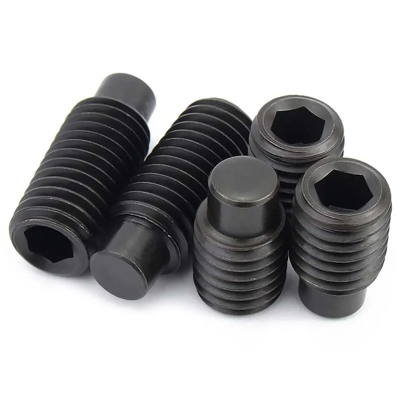 DIN915 Black Grade12.9 Steel Hexagon Socket Set Screw M2.5 M3 M4 M5 M6 ...