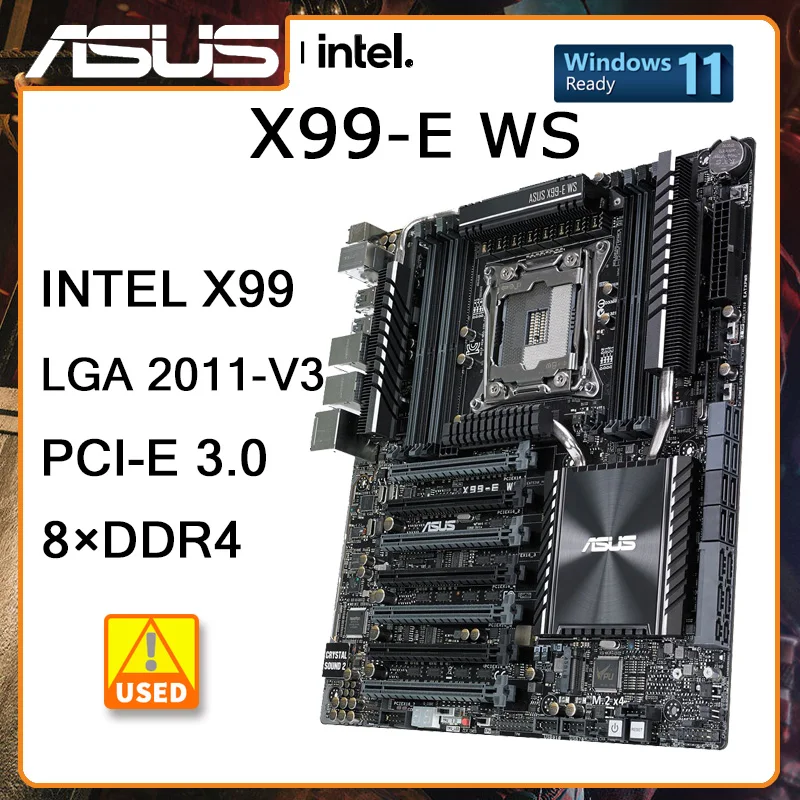 X99 placa mãe asus X99 E ws placa mãe lga 2011 v3 ddr4 128gb pci e 3.0 intel x99 usb3.0 m.2 atx ...
