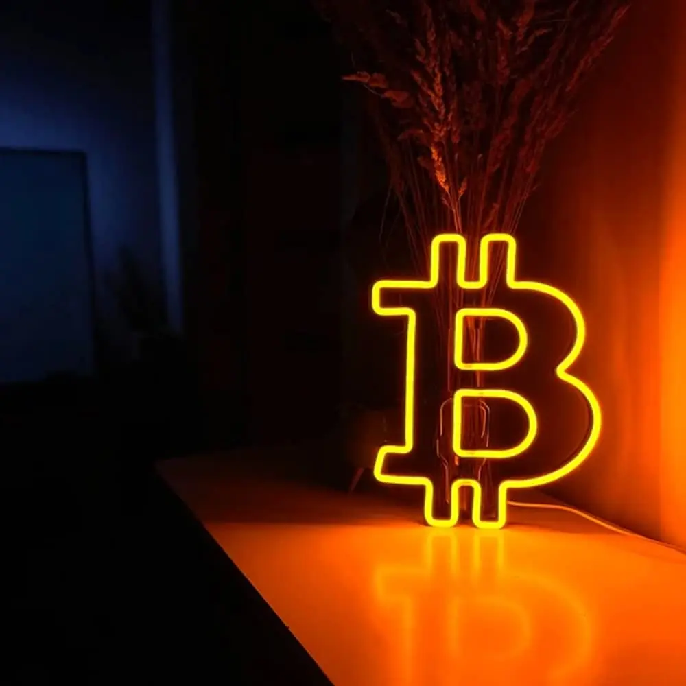 Bitcoin Neon Sign USB Powered for Room Decor, LED Neon Light Dimmable ...